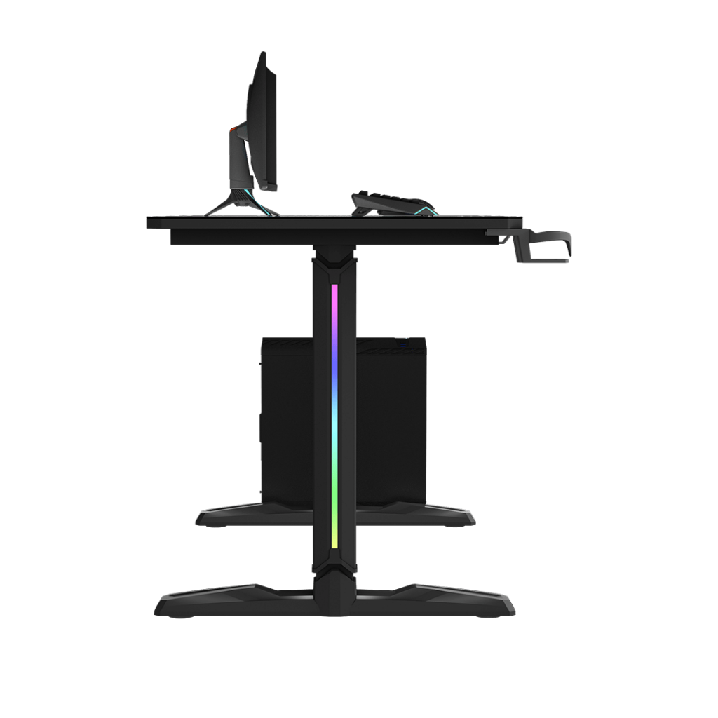 Ultradesk FREEZE V2 - Biurko ze szklanym pulpitem i LED RGB Prismatic
